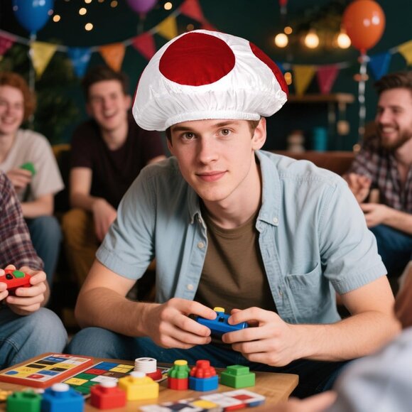Other | Halloween Toad Mushroom Hat White With Red Spots Gaming Cosplay ...